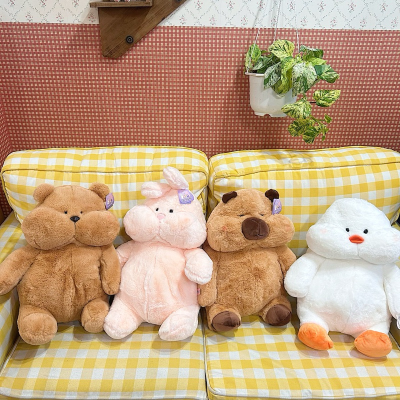 Puffy cheek stuffed animal (capybara, rabbit, bear, duck) | Shopee ...