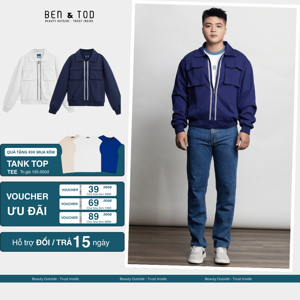 Jacket Men's form REGULAR BOXY RB1116 BD185 BEN & TOD, thick basic ...