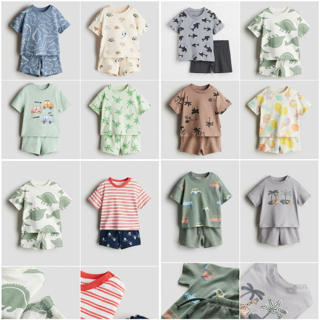 Short-sleeved clothes Set for boys, baby boy, gray whale, animal car ...