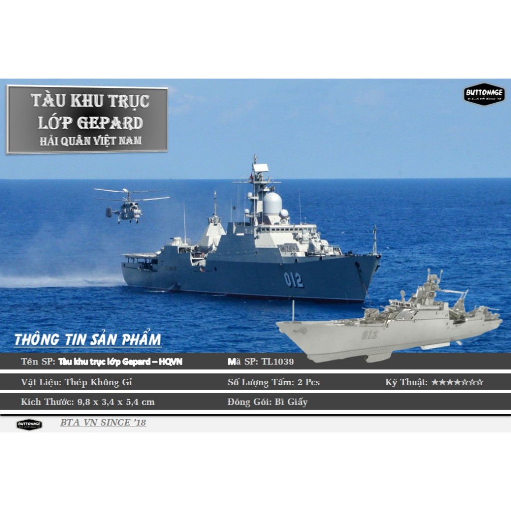 Gepard Class Destroyer Model - Vietnam Navy (Self-assembled metal ...