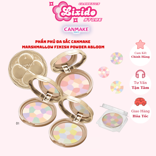 Canmake Marshmallow Finish Powder Abloom Multi-Color Powder 3 Color Options and Blush CL01 ...