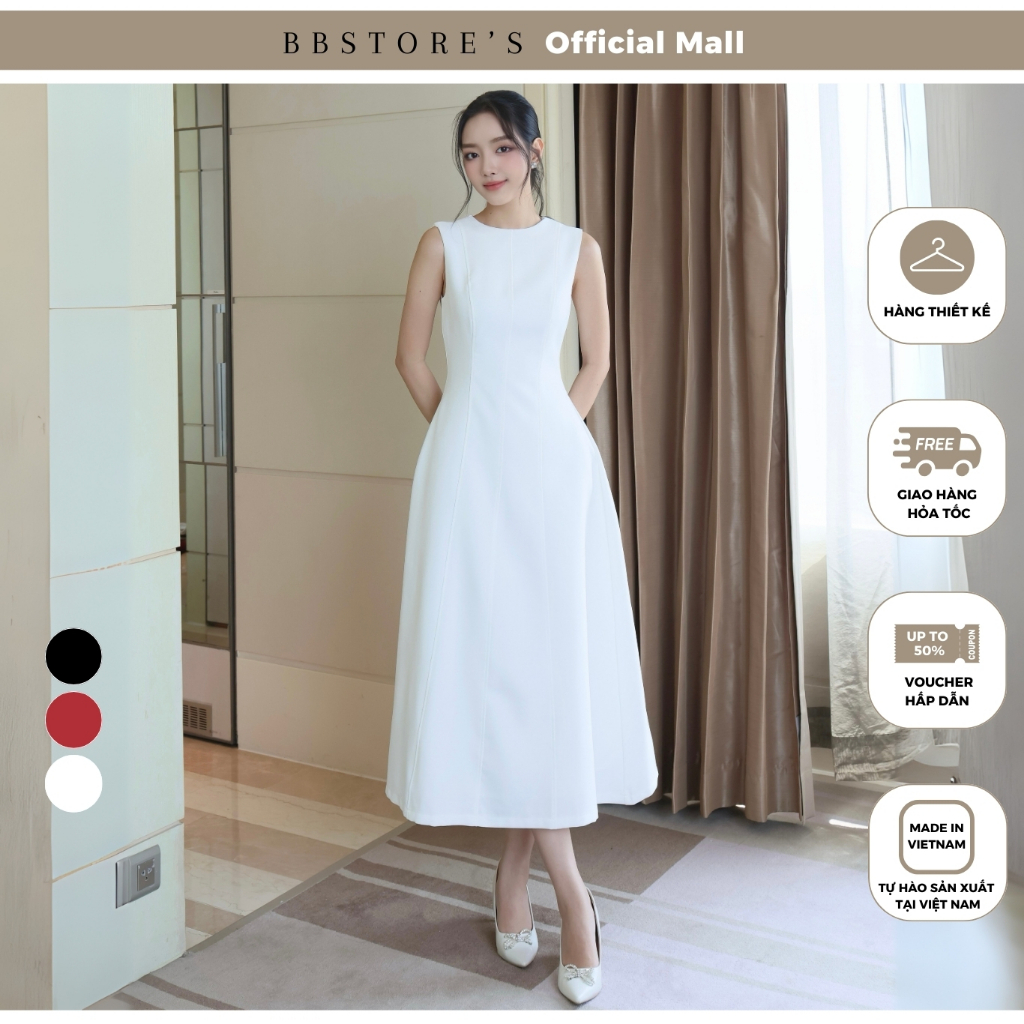 BBSTORE'S Formal Round Neck Long Flared Party Dress Sleeveless Seductive - D4253A | Shopee ...