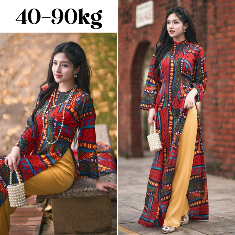 Sand silk ao dai, brocade pattern, bigsize ao dai/ aodailynka88 ...