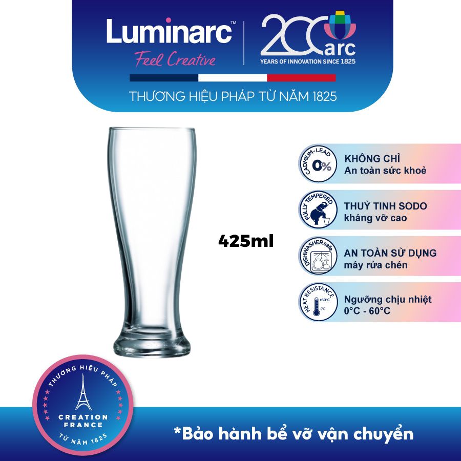 Set of 6 Luminarc Brasserie Glass Beer Cups 425ml - LUBBJ5185 | Shopee ...