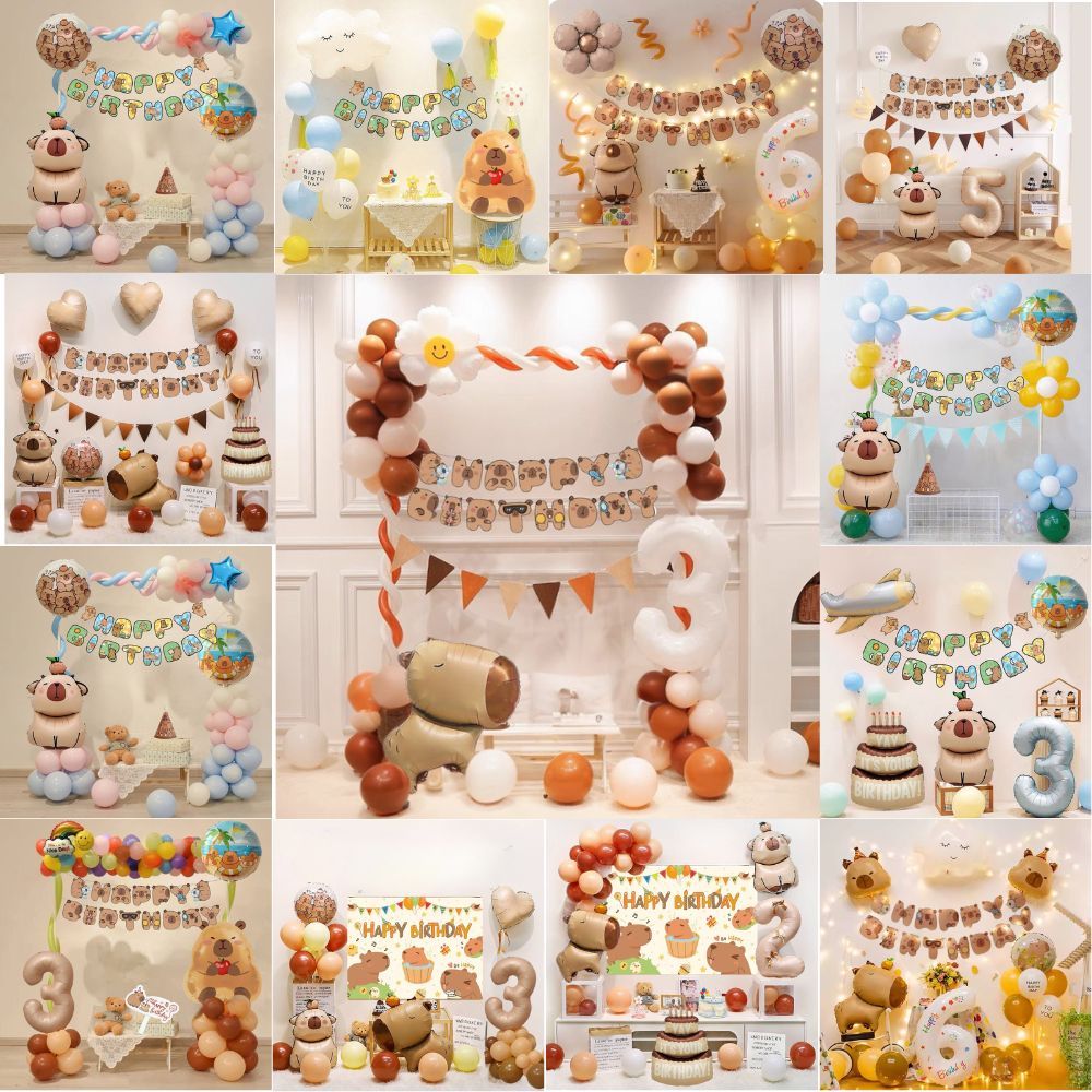 HOME BIRTHDAY DECORATION SET - CAPYBARA THEME - SELF-DESIGNED Kool Party SET | Shopee Philippines