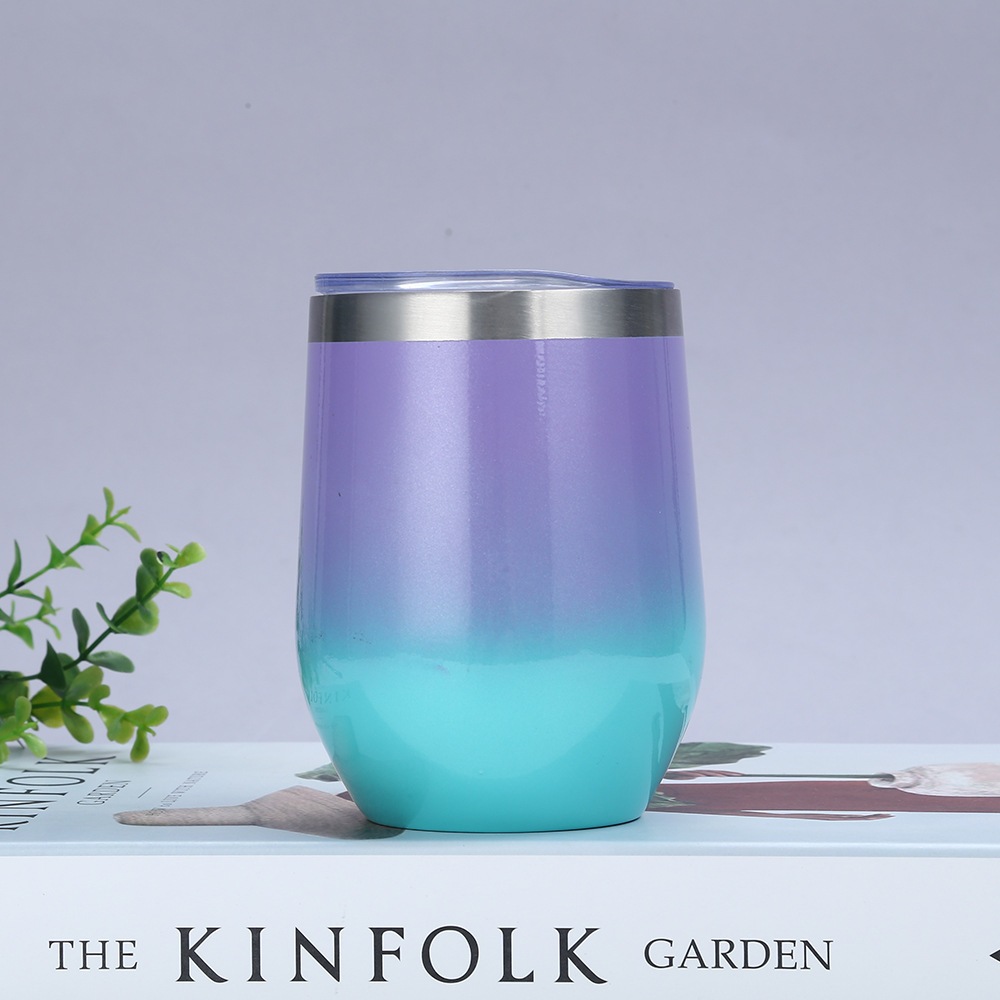 [Blue purple] 360ml premium 304 stainless steel thermos egg cup/cup ...