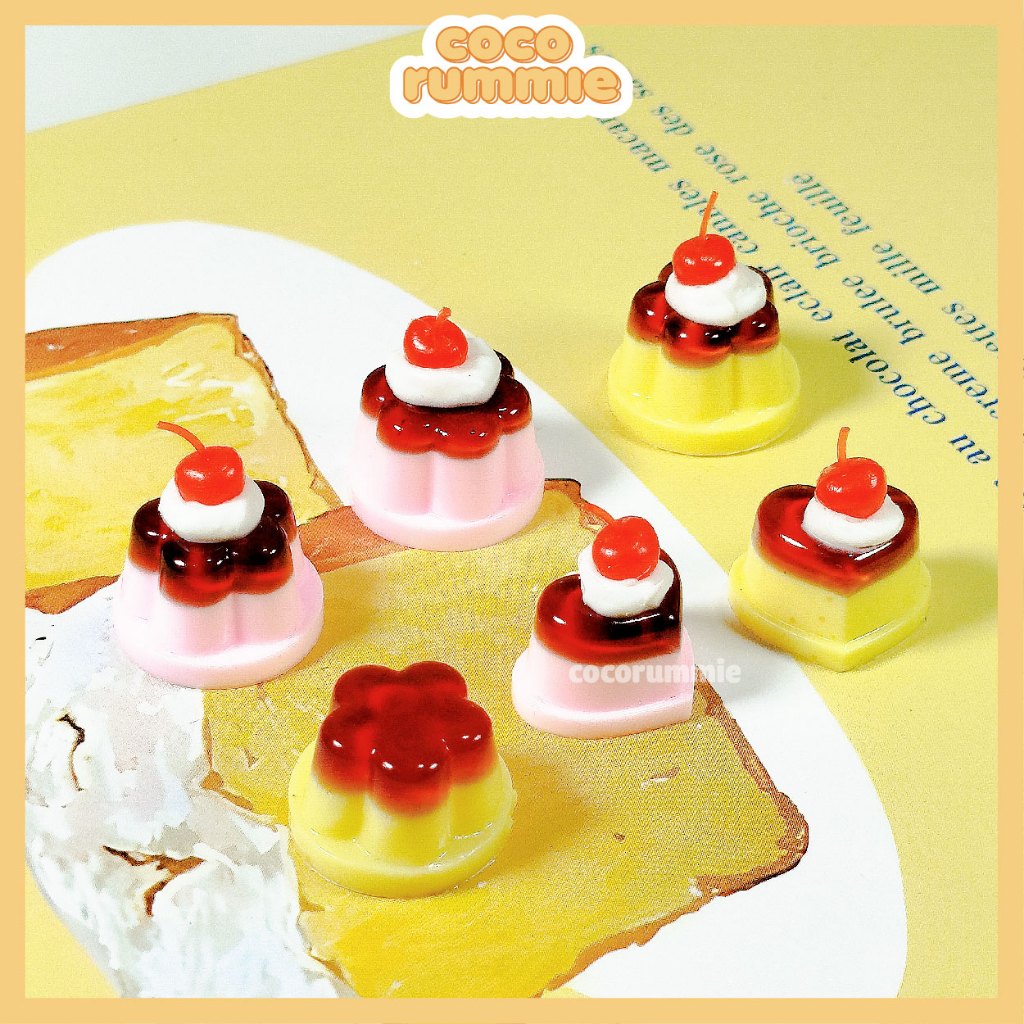 Caramel Flan Resin Keychain - Cute Handmade Pudding Keyring Phone ...