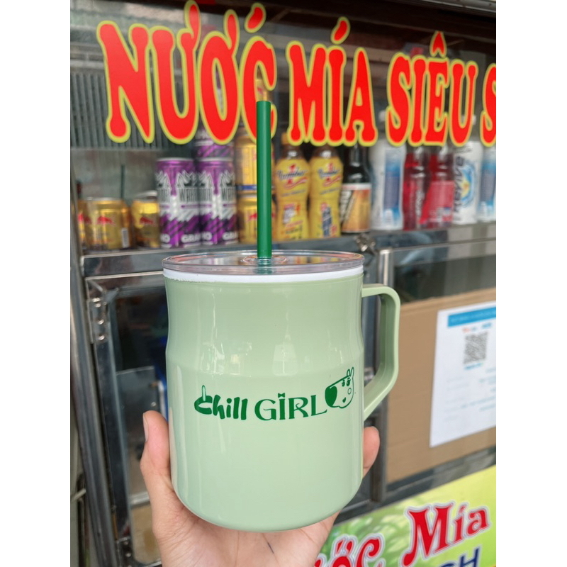 Cup with sturdy lid, straw with thermos handle, capacity 700ml Tan Lap ...