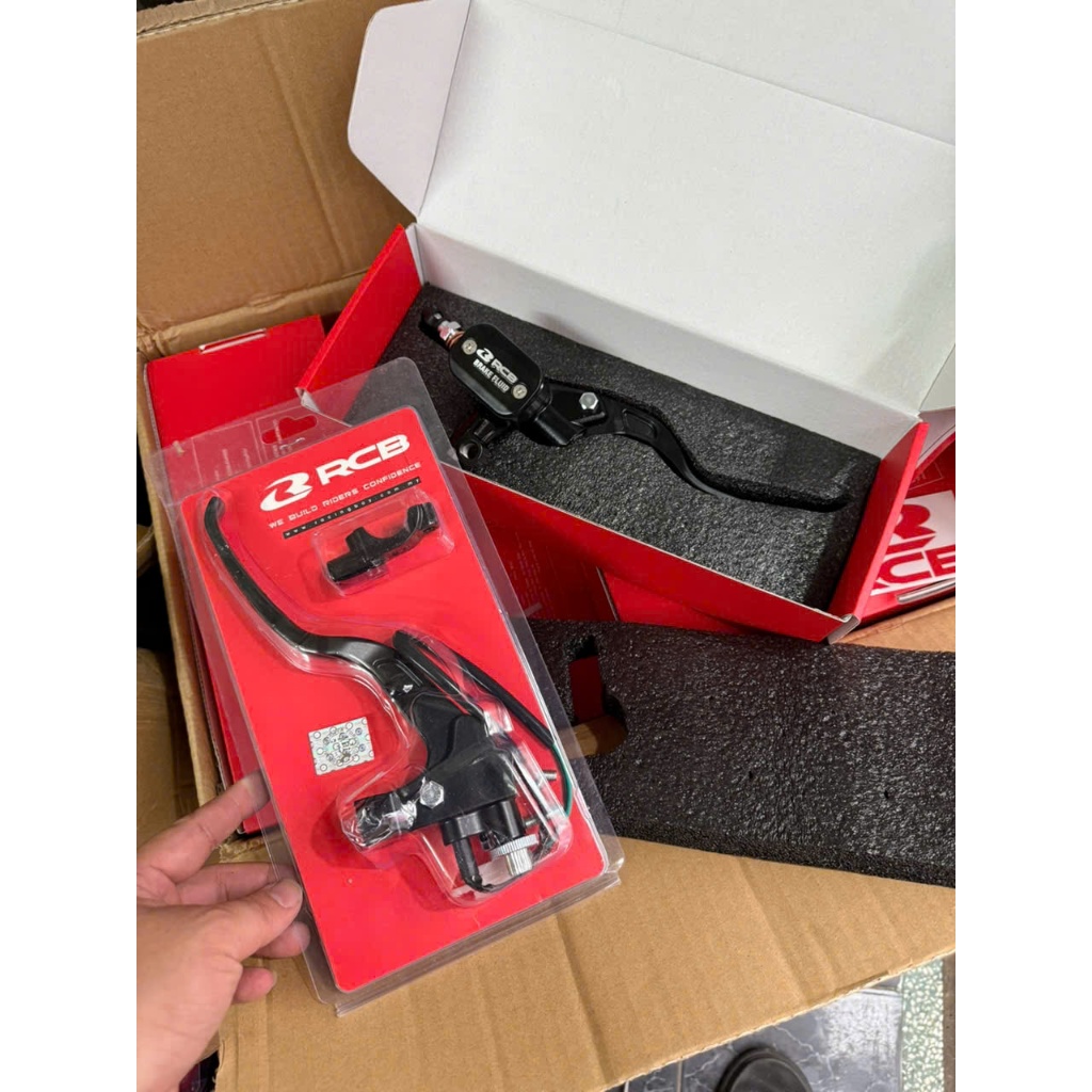 RCB brake lever and clutch lever with square oil tank attached to all ...