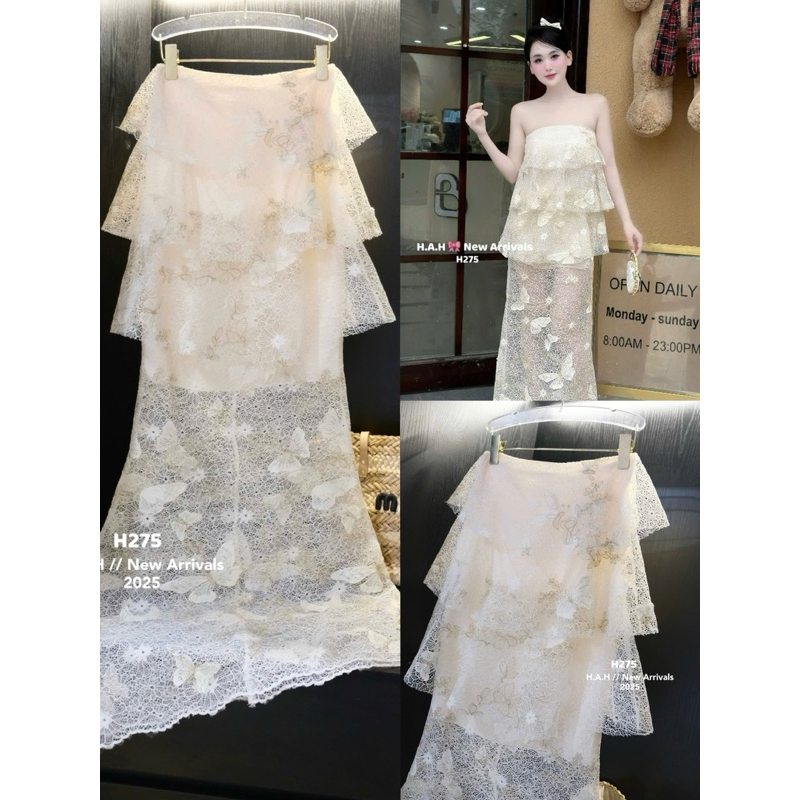 H275HAH Feminine multi-layered lace maxi bikini dress for the beach ...