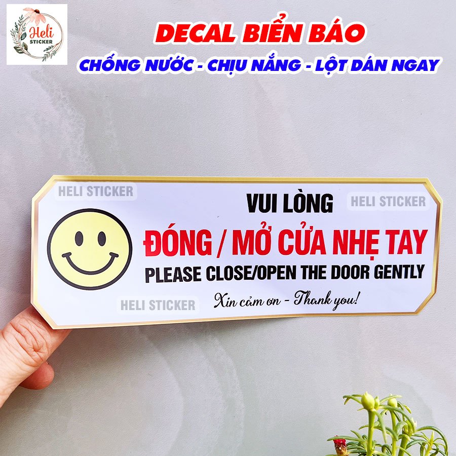 Reminder Decal Please Open and Close the Door Gently, Warning Sticker ...