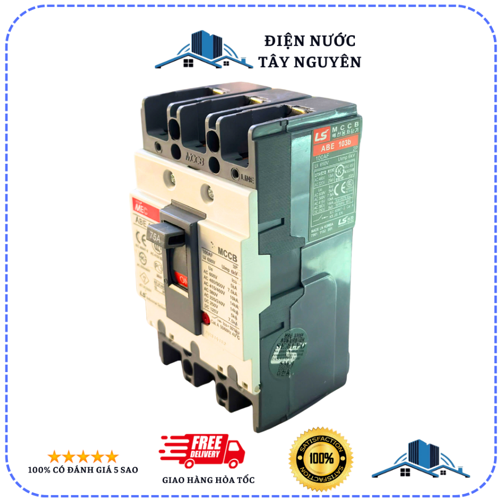 Mccb LS 3-pole 20A 2.5kA automatic leakage current circuit breaker - ABE33b - Attomat MEC -ABE ...