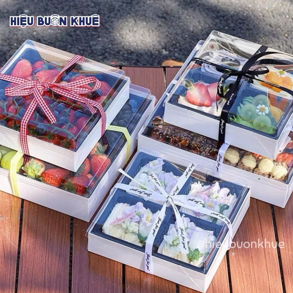 10 Boxes with 4 Compartments Set of Cold Cakes, Pastries, Sponge Cakes ...