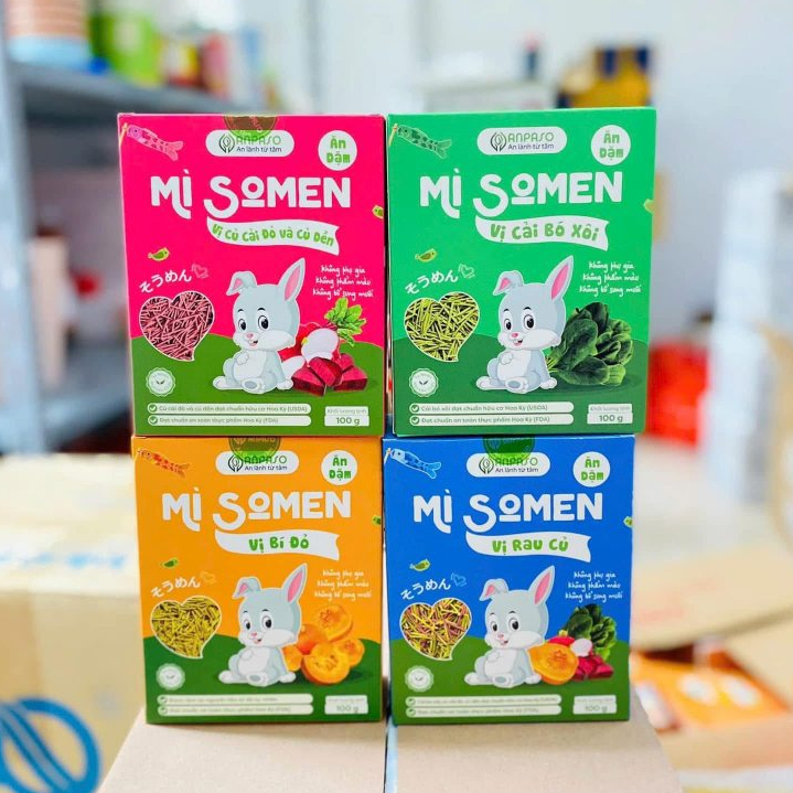 Anpaso Somen Noodles Vegetable Flavor, Spinach, Red Radish and Beetroot ...
