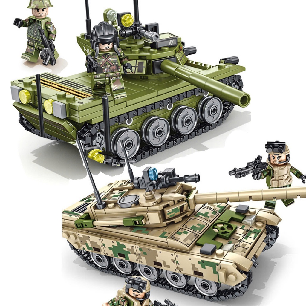 MOC tank model assembly toy set 432 parts semboblock military tank T54 ...