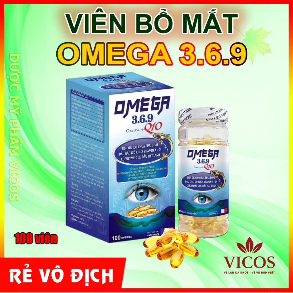 Omega 369 Q10 Eye Supplements (100 Tablets) - Supports Enhanced Vision ...