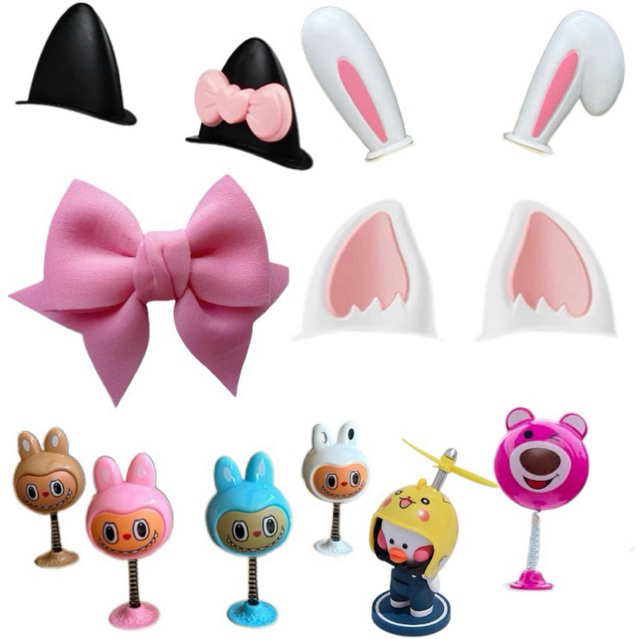 Pink bow rabbit ears fox ears hello kitty ears labubu strawberry bear ...