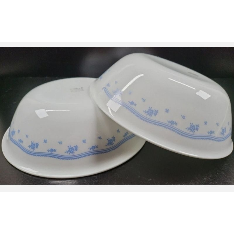 Corelle Morning Blue shallow bowl set | Shopee Philippines