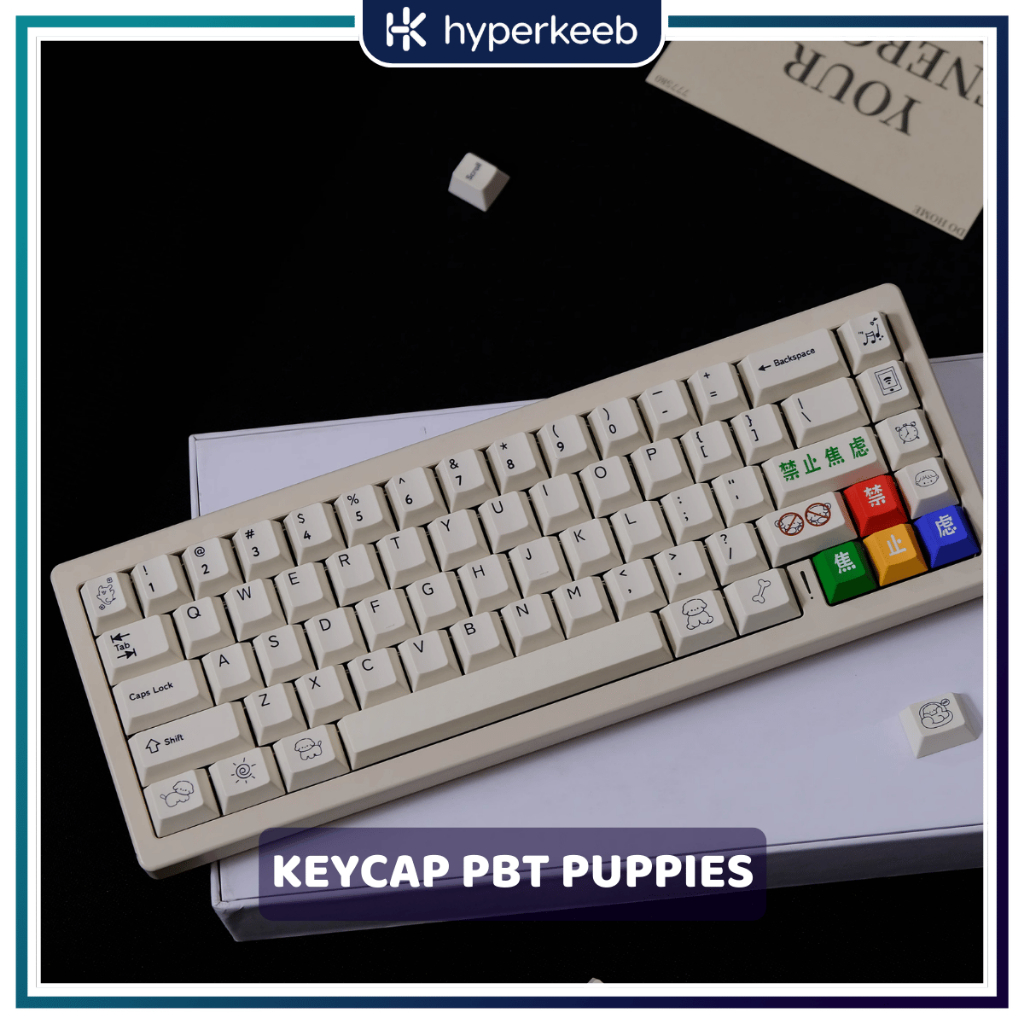 - Adorable puppy Puppies Keycap - PBT Dye-sub, Cherry Profile ...