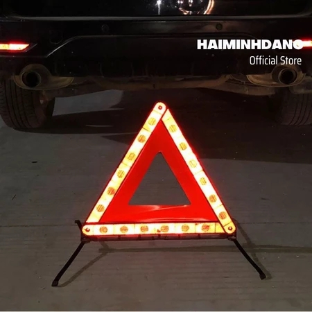 Reflective red triangular emergency collision warning dangerous safety ...