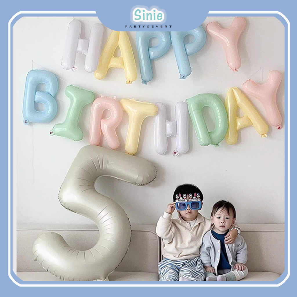 Happy Birthday Pastel Letter Balloons - HPBD Birthday Decoration Letter ...