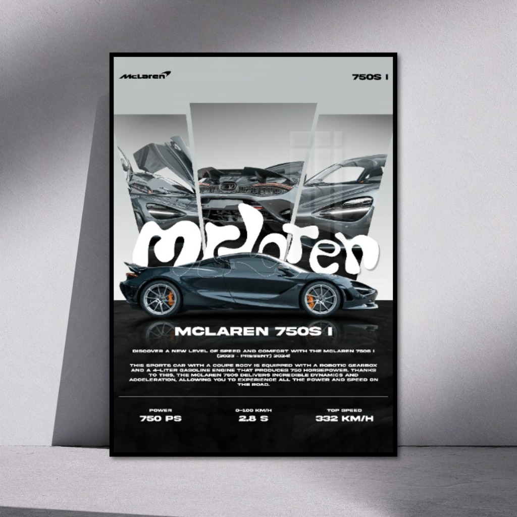 (Many Models) Custom Designed Supercar Poster Painting Mirrored ...