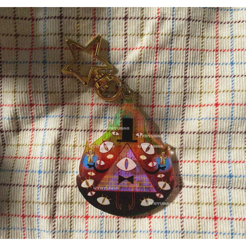 Bill Cipher Gravity Falls animated hologram Keychain | Shopee Philippines