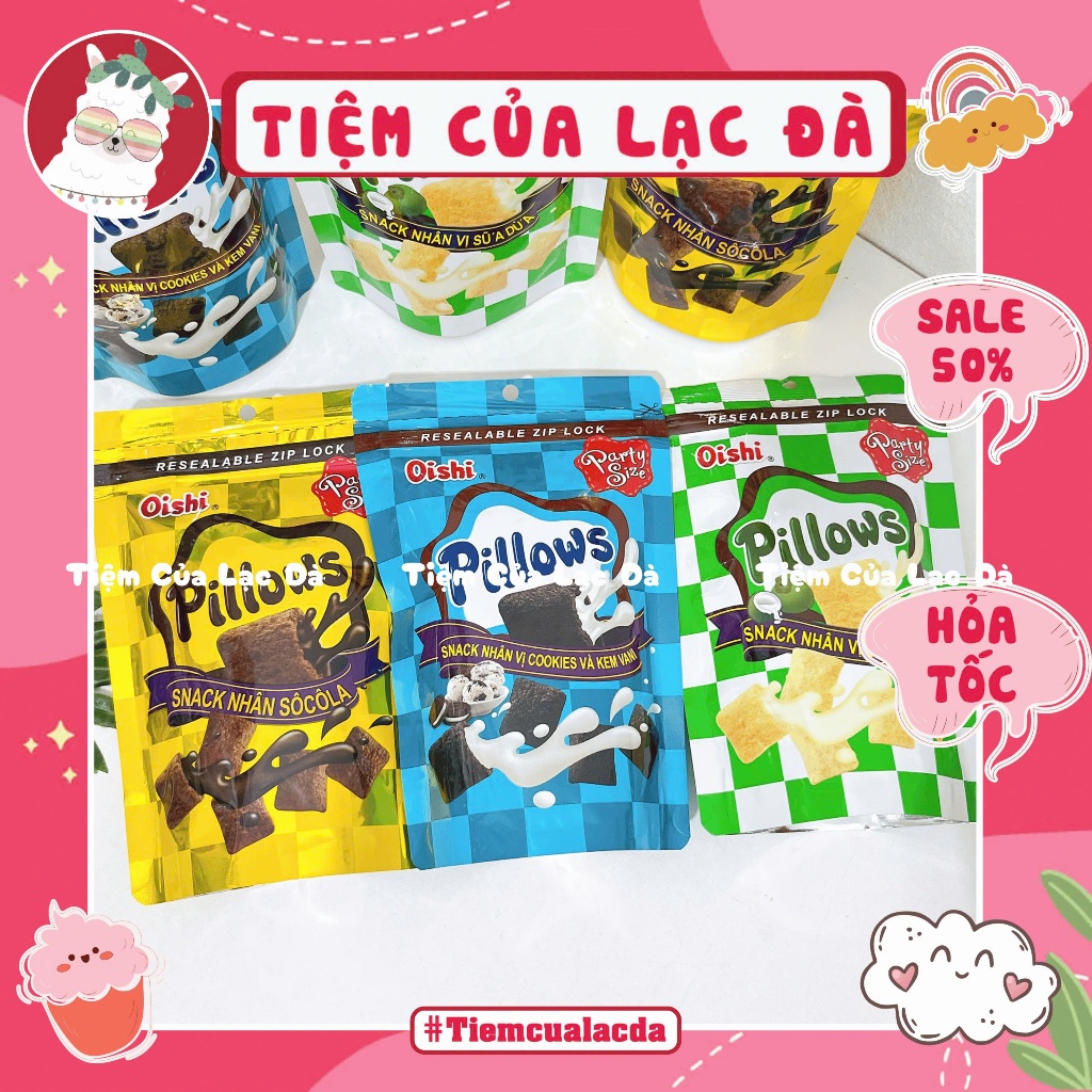 Oishi Snack Pillows with Coconut Milk - Chocolate - Vanilla Ice Cream ...