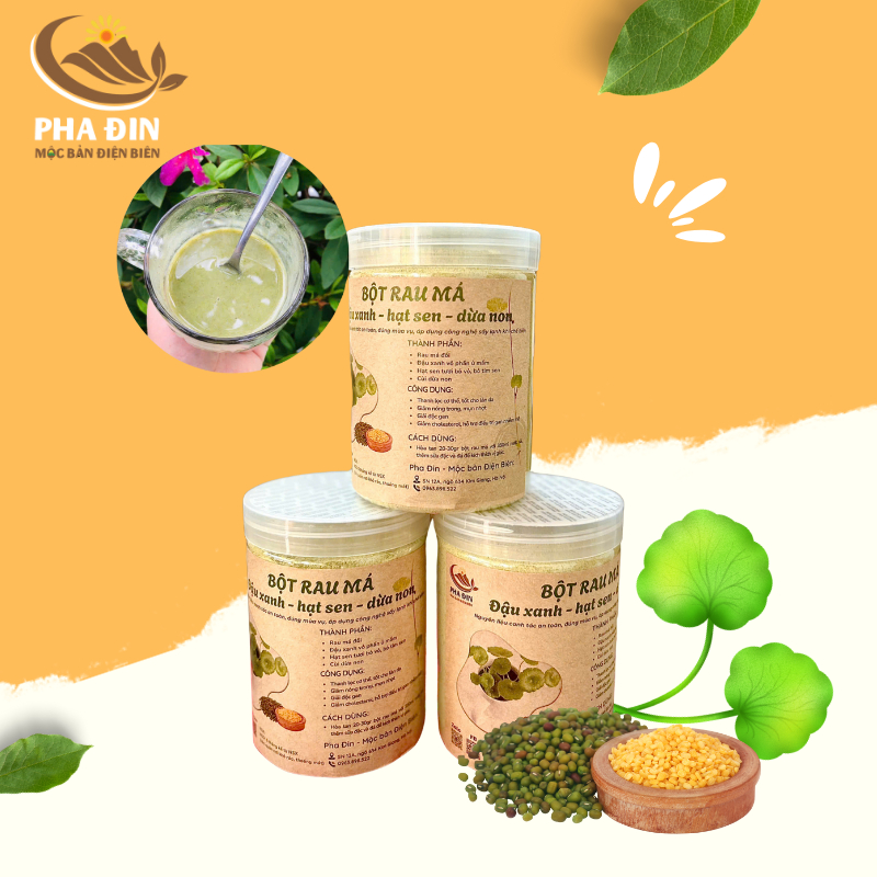 Pure pennywort green bean powder from Dien Bien, packed 500g | Shopee ...