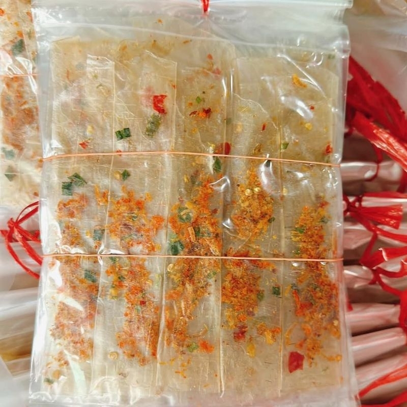 String 10 bags of sticky rice paper with fried onions (1 bag of 5 rolls ...