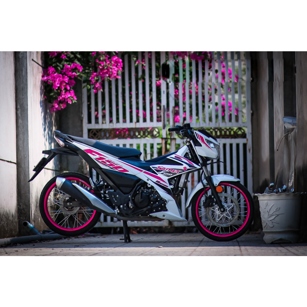 Satria white and pink removable sticker design F150 - High quality 3 ...