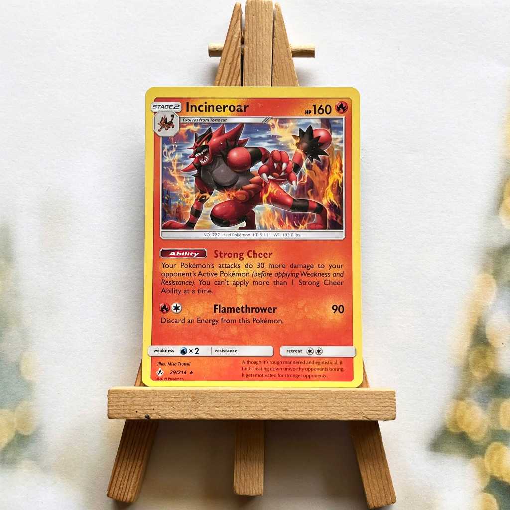 Pokemon Card Incineroar 29/214 - Sun & Moon: Unbroken Bonds Rare ...