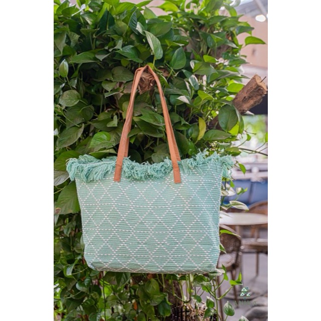 Soft Horizon handmade hand-held Tote bag in Soft pastel color, made of ...