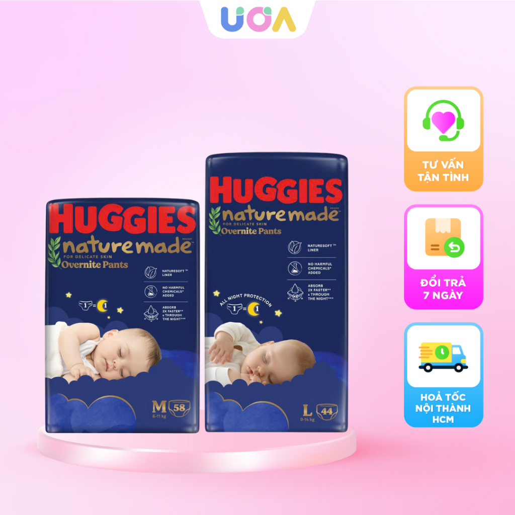 Huggies Nature Made Overnite night diapers in all sizes for babies ...