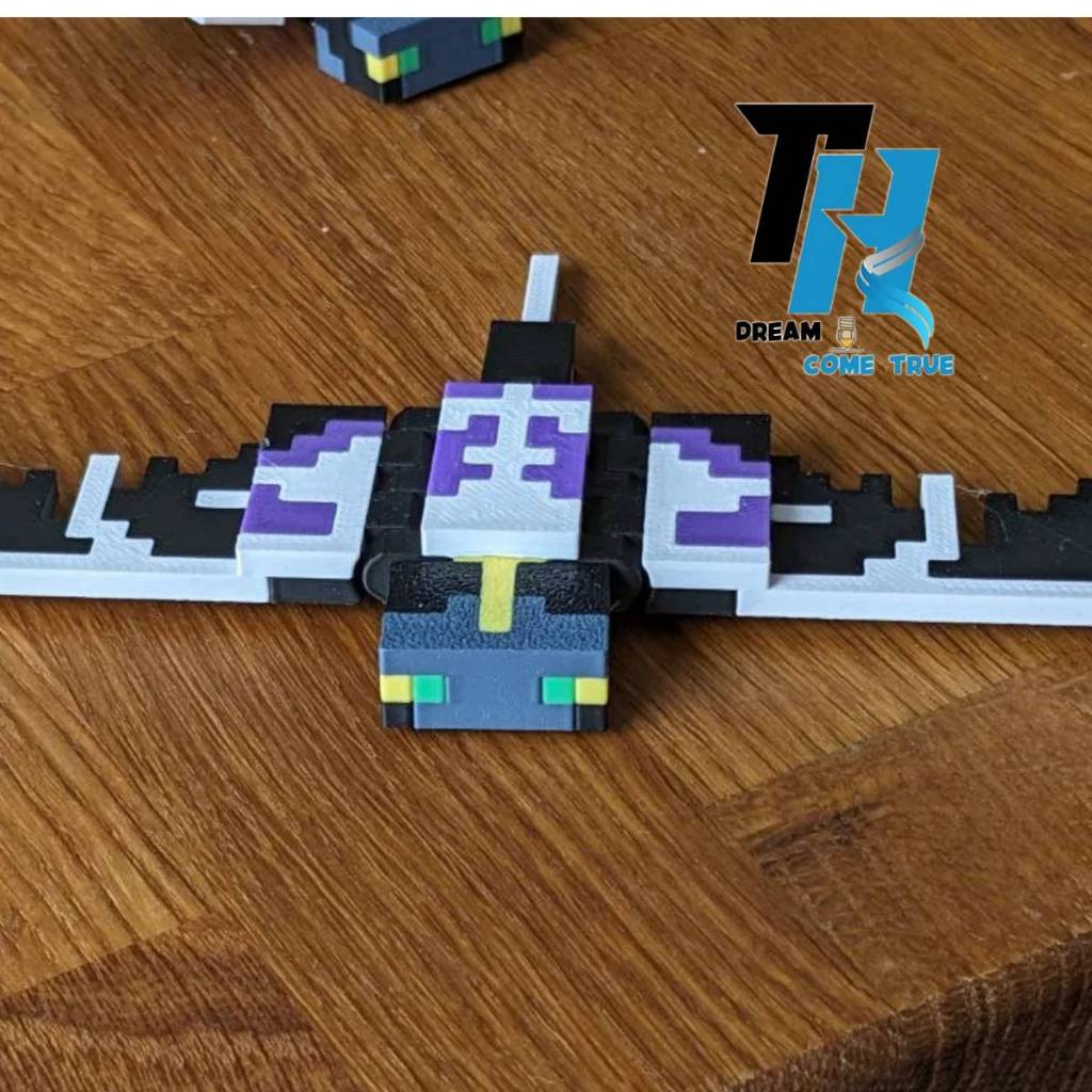 3D Printed Phantom Minecraft Model – Flexible Joints, Wingspan 13cm ...