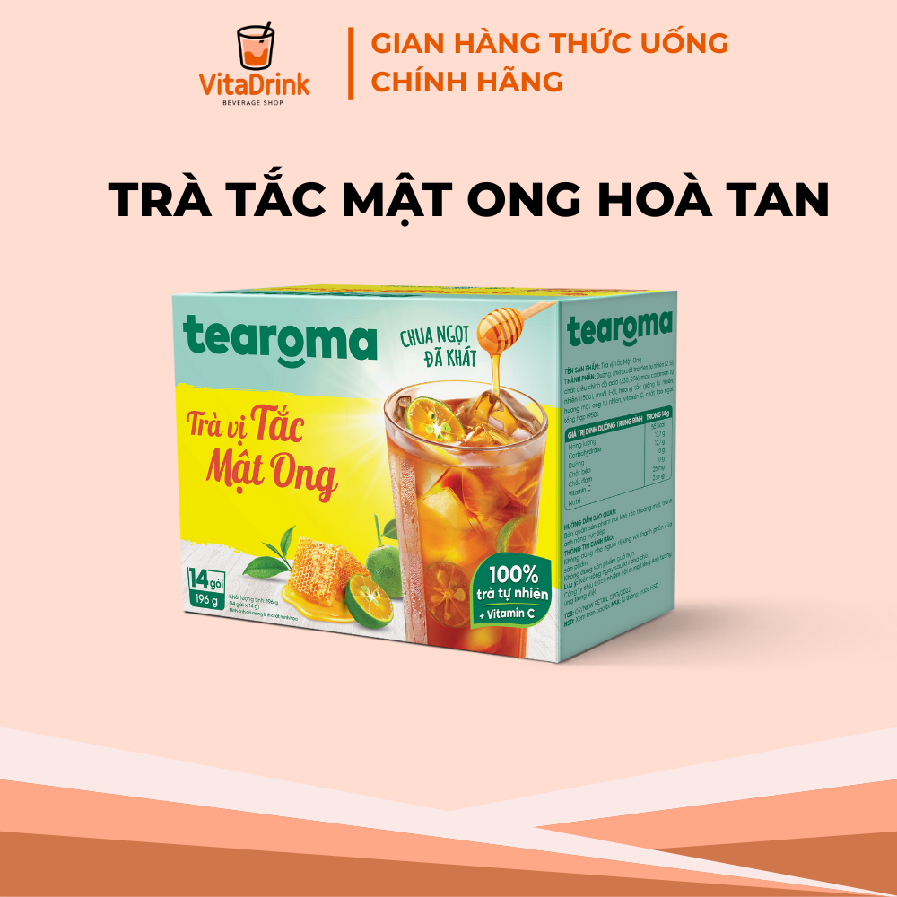 Tearoma instant tea with honey kumquat flavor 196g box (14 packs x 14g ...
