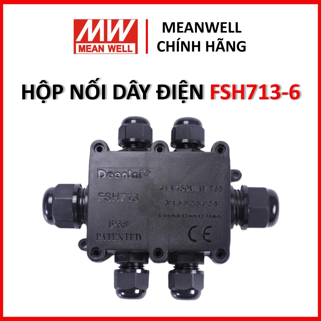 6-way waterproof electrical wiring box, Deenlai IP68 outdoor connector ...