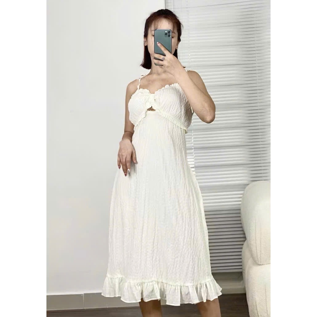 BCBG ruffled two-strap dress | Shopee Philippines