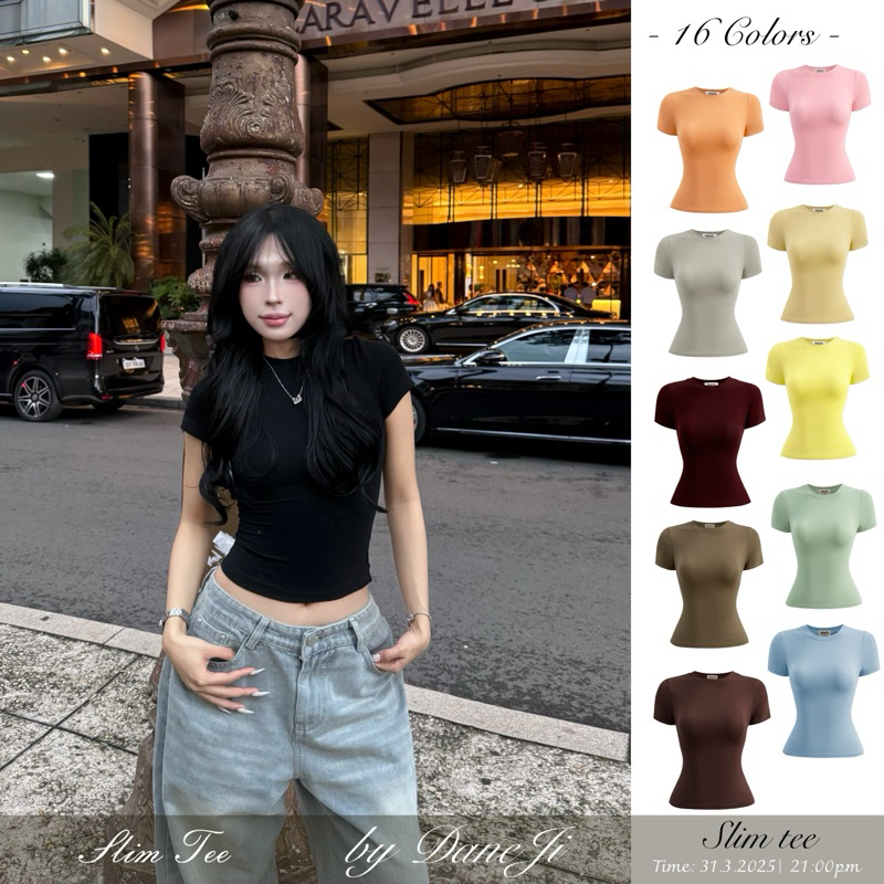 [ SLIM TEE] DANANJI Baby Tee T-shirt Super body-hugging, cold elastic ...