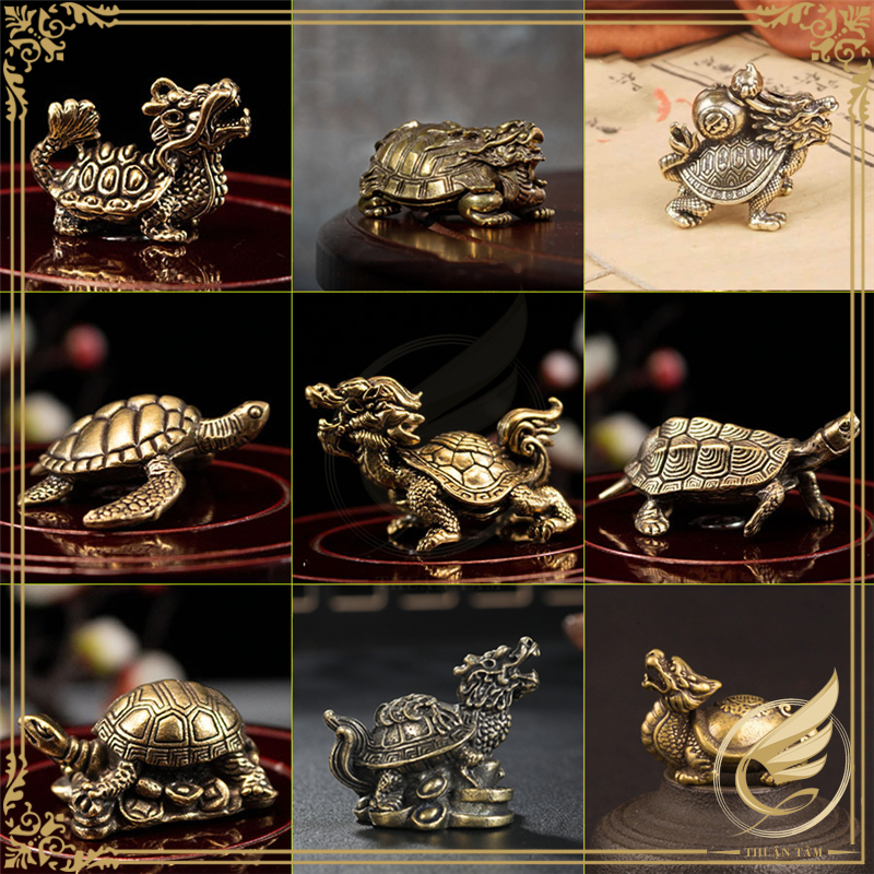 Mini Decor, Feng Shui Dragon Turtle Statue, Dragon Head Turtle Figurine ...