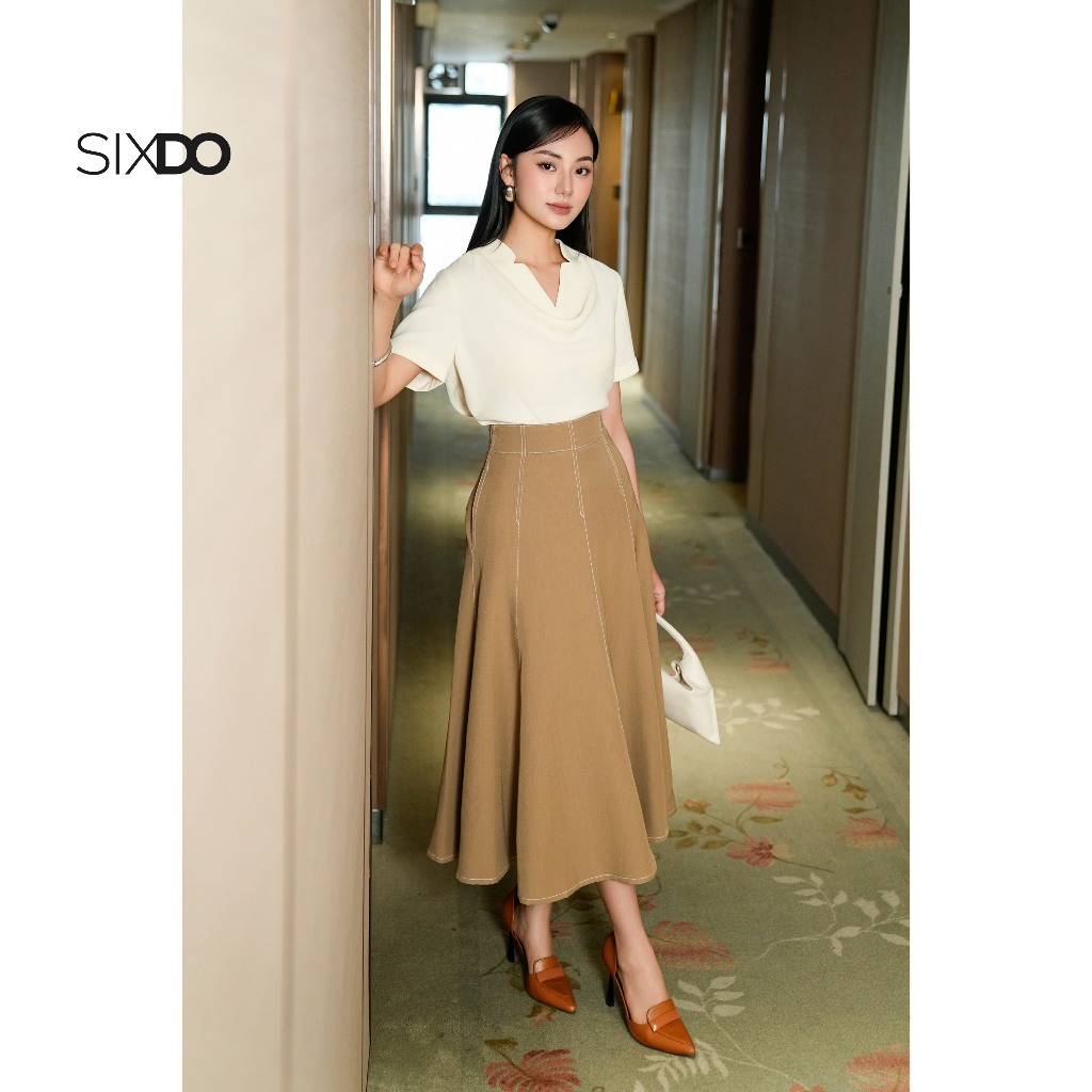 SIXDO Flared Tweed Skirt (Yellowish Brown Tulle Flared Skirt) | Shopee ...