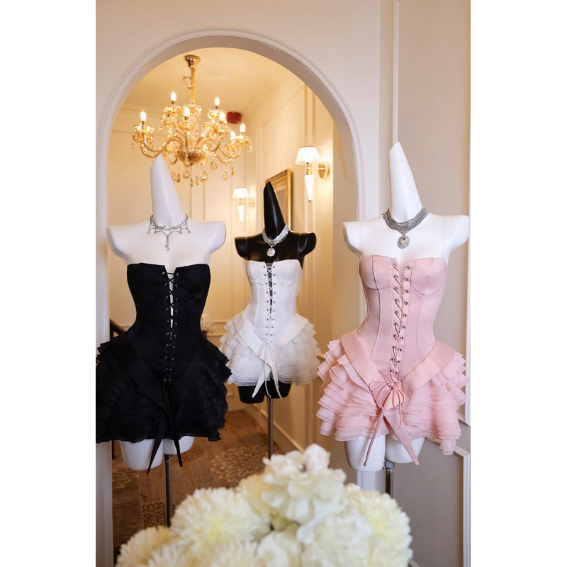 [MMUSE STORE SML] VIDEO - Super cute multi-layered ruffled strapless ...