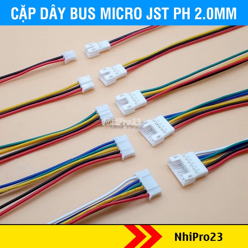 bag Micro JST PH2.0 2P 3P 4P 5P 6P Bus Cable Length 20cm – Male to Female Wire | Shopee Philippines