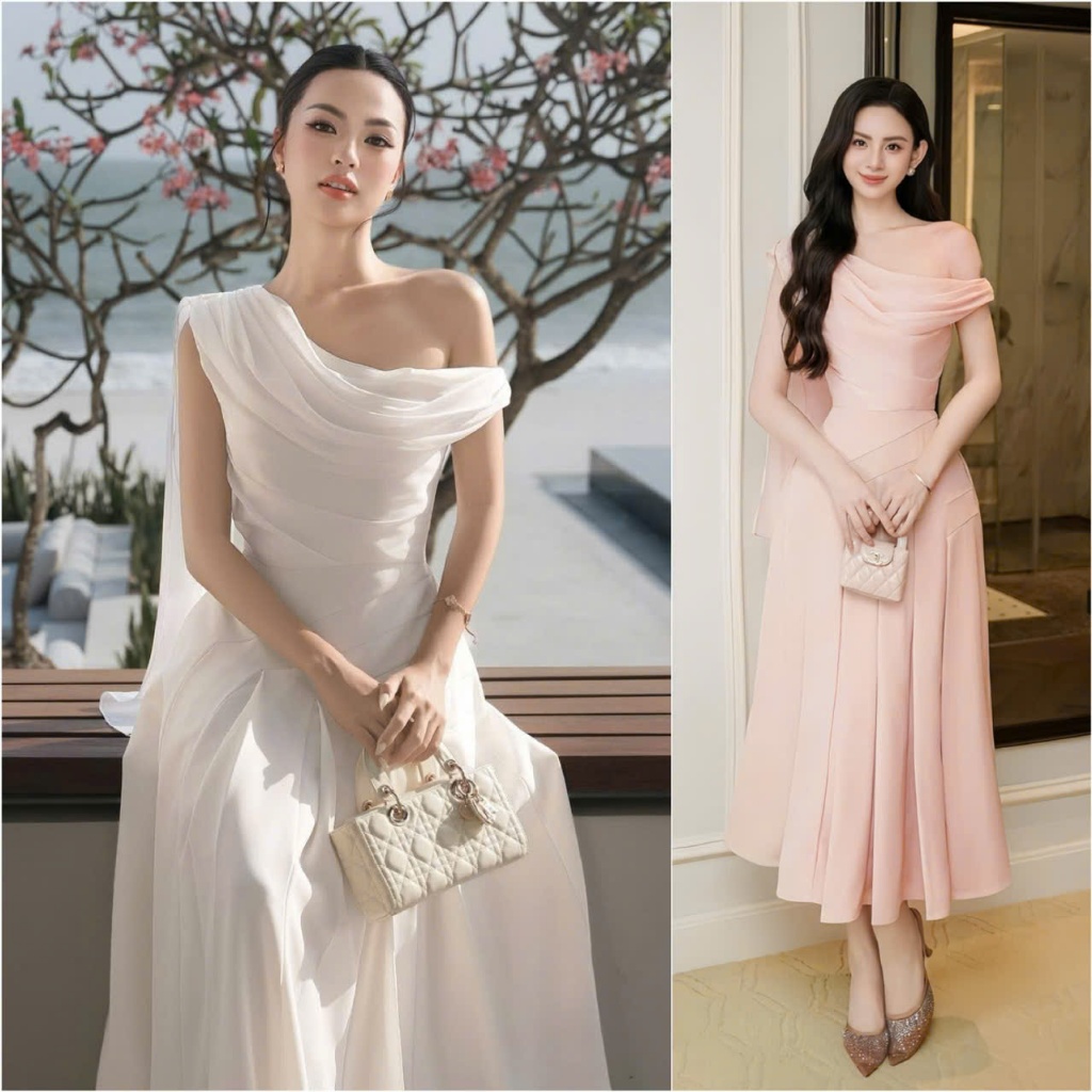 A98 long off-the-shoulder lady's Dress (with foam padding) with ...