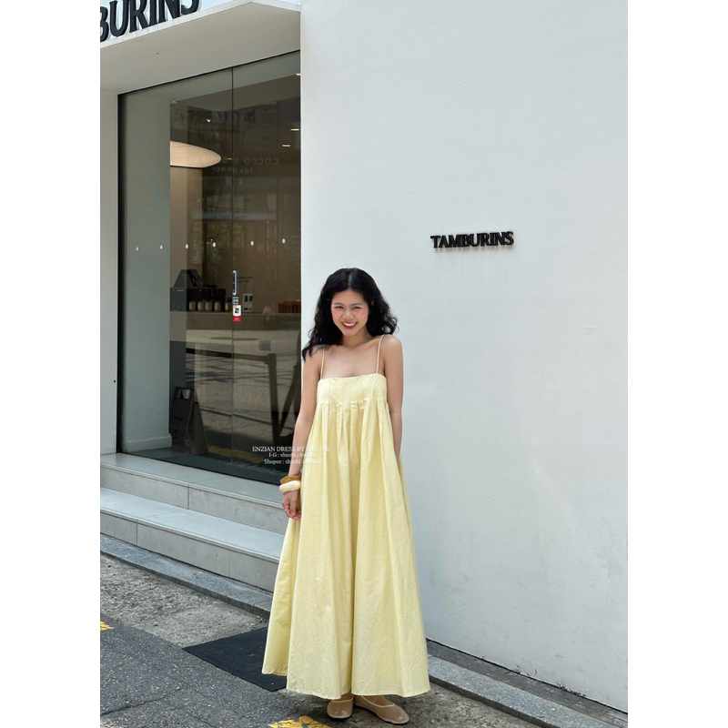 Enzian Dress | Cotton Chest Pleated Maxi Dress (original photo ...