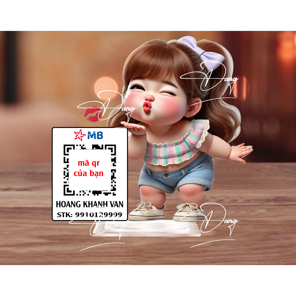 QR code scanning board for printing bank accounts on the table with ...