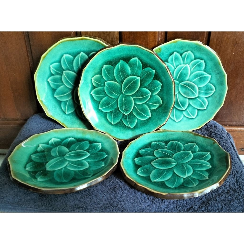 Set of 5 wooden plates and 5 ceramic plates | Shopee Philippines