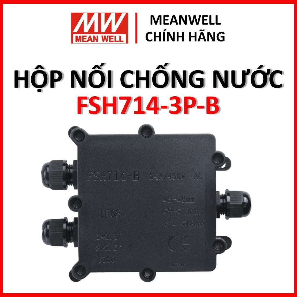 Waterproof junction box, IP68 3-way electrical wiring box, highly ...