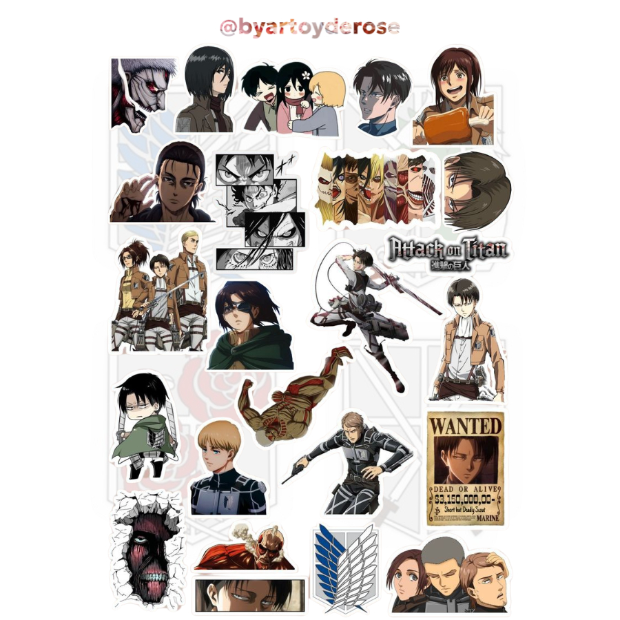 ATTACK ON TITAN Sticker Set with Many Vivid Patterns for Decoration ...