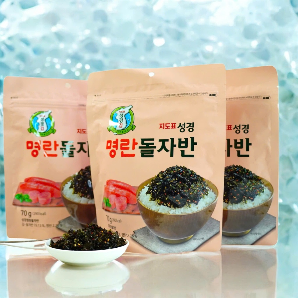 Instant shredded seaweed mixed with spicy fish roe Sung Gyung 70g pack ...